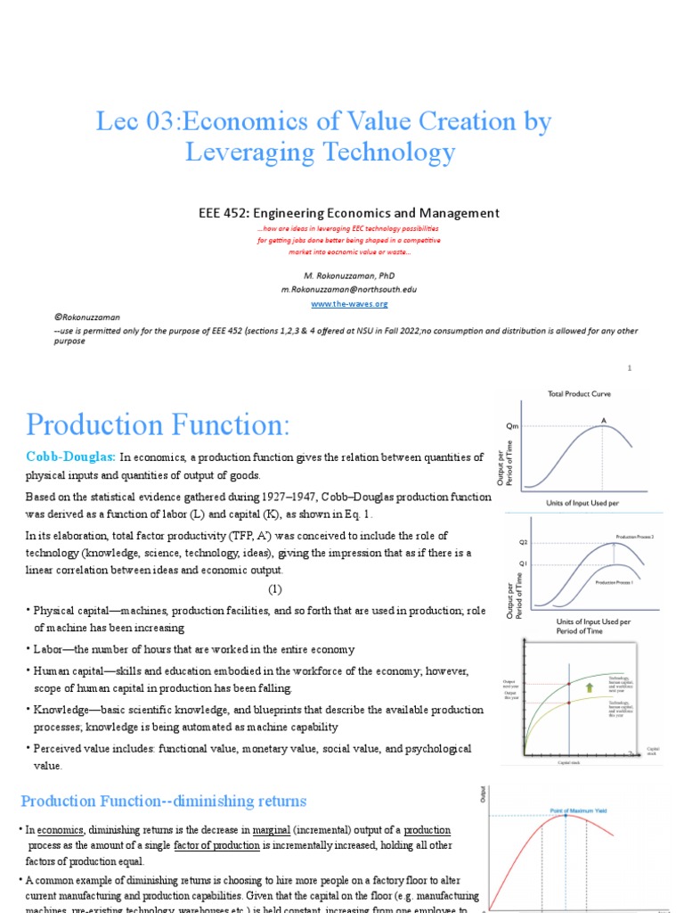 EEE 452 Updated Lec 3 | PDF | Production And Manufacturing | Business Economics