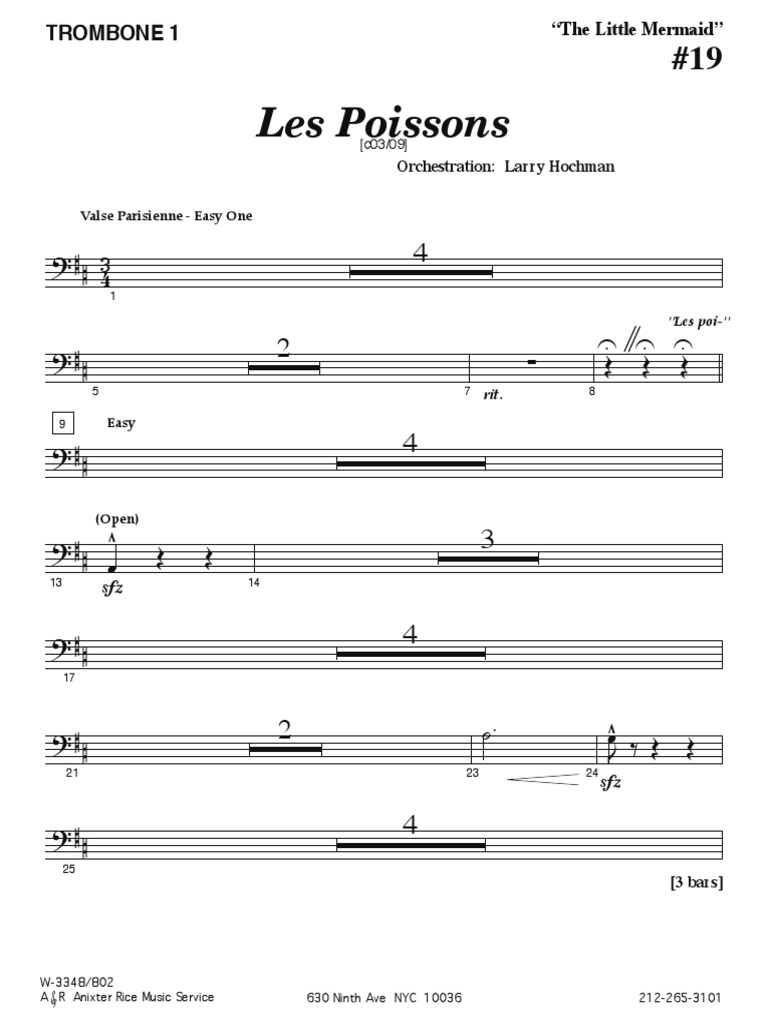 Les Poissons - Trombone 1 | PDF