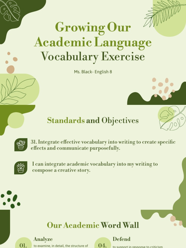 Growing Our Academic Language | PDF