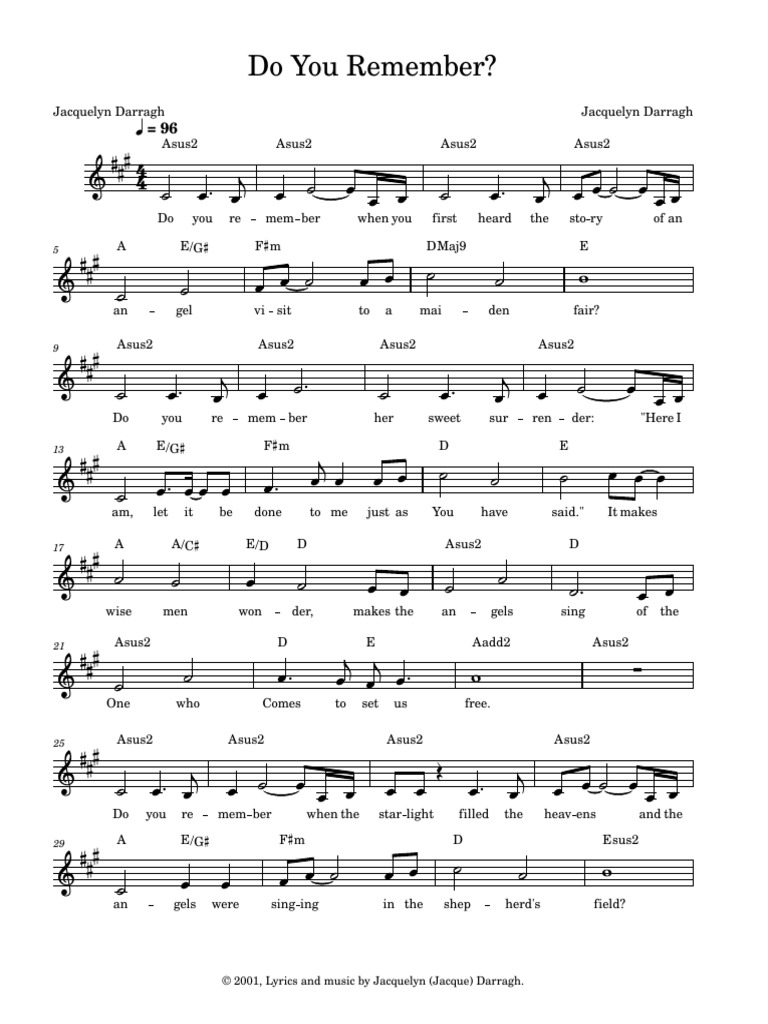 Do You Remember Jacquelyn Darragh Lead Sheet | PDF