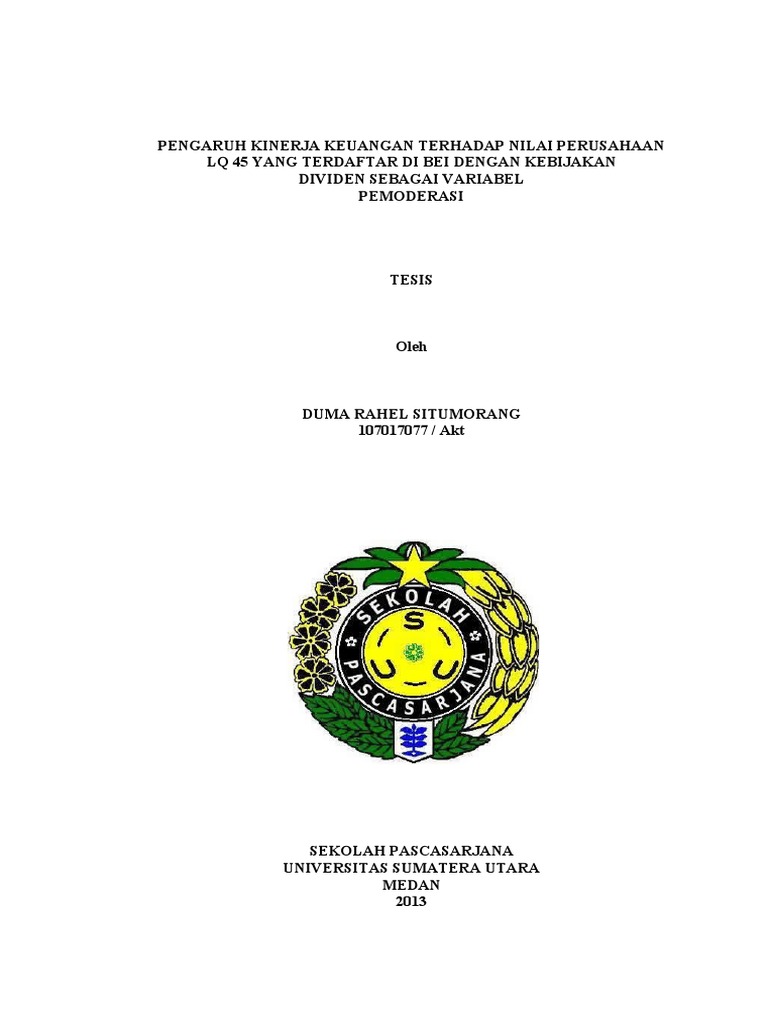 Contoh Tesis Nilai Perusahaan | PDF