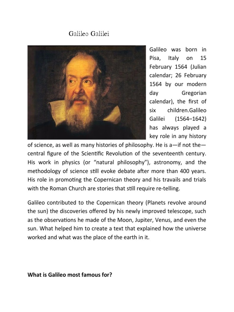Galileo Galilei | PDF