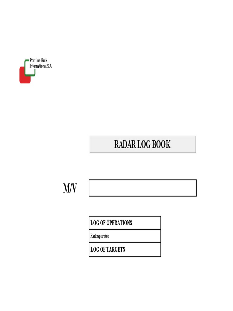 Radar Log Book Guidelines and Usage | PDF