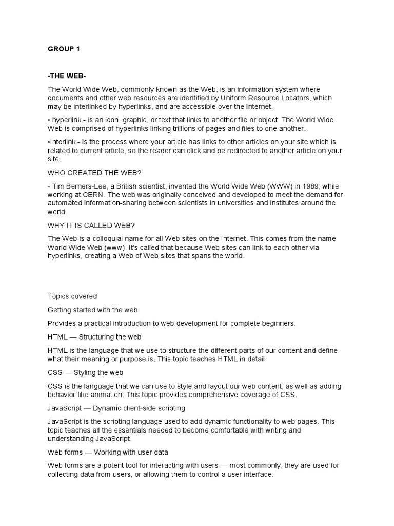 GE Elective | PDF | World Wide Web | Internet & Web