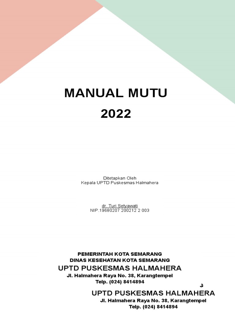 Format Pedoman Manual Mutu 22 | PDF
