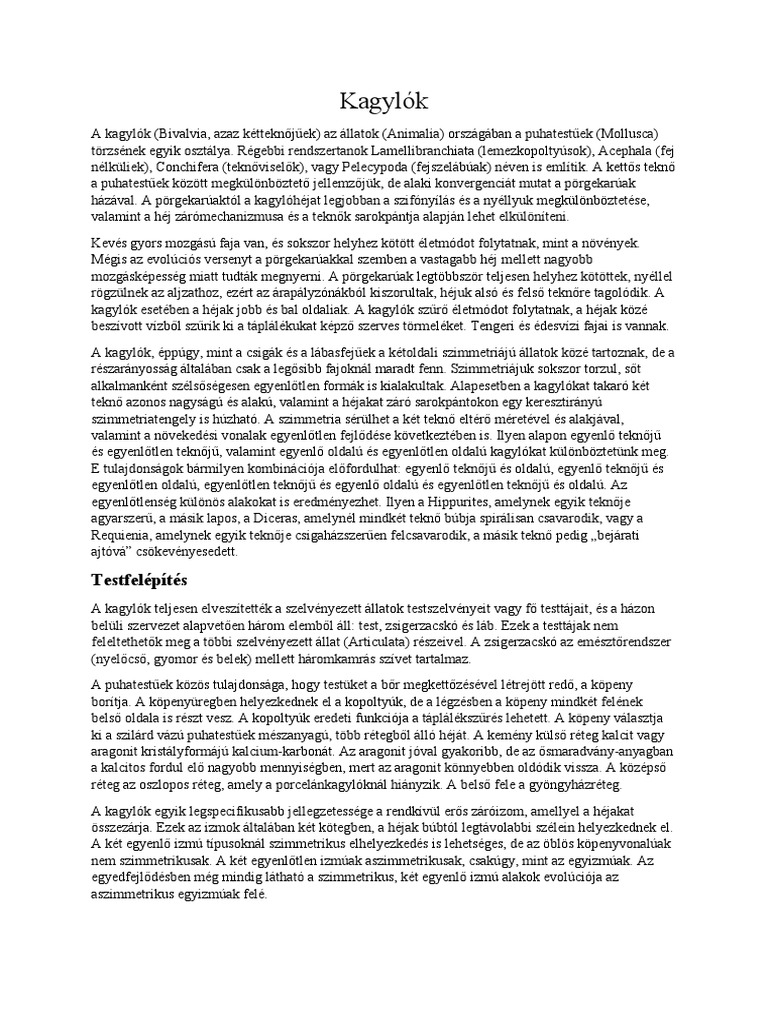 Kagylók | PDF