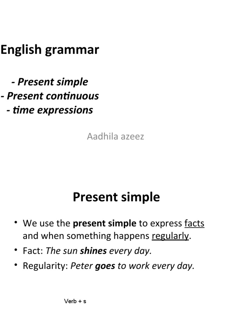 Present Simple & Continuous Guide | PDF | Human Communication ...