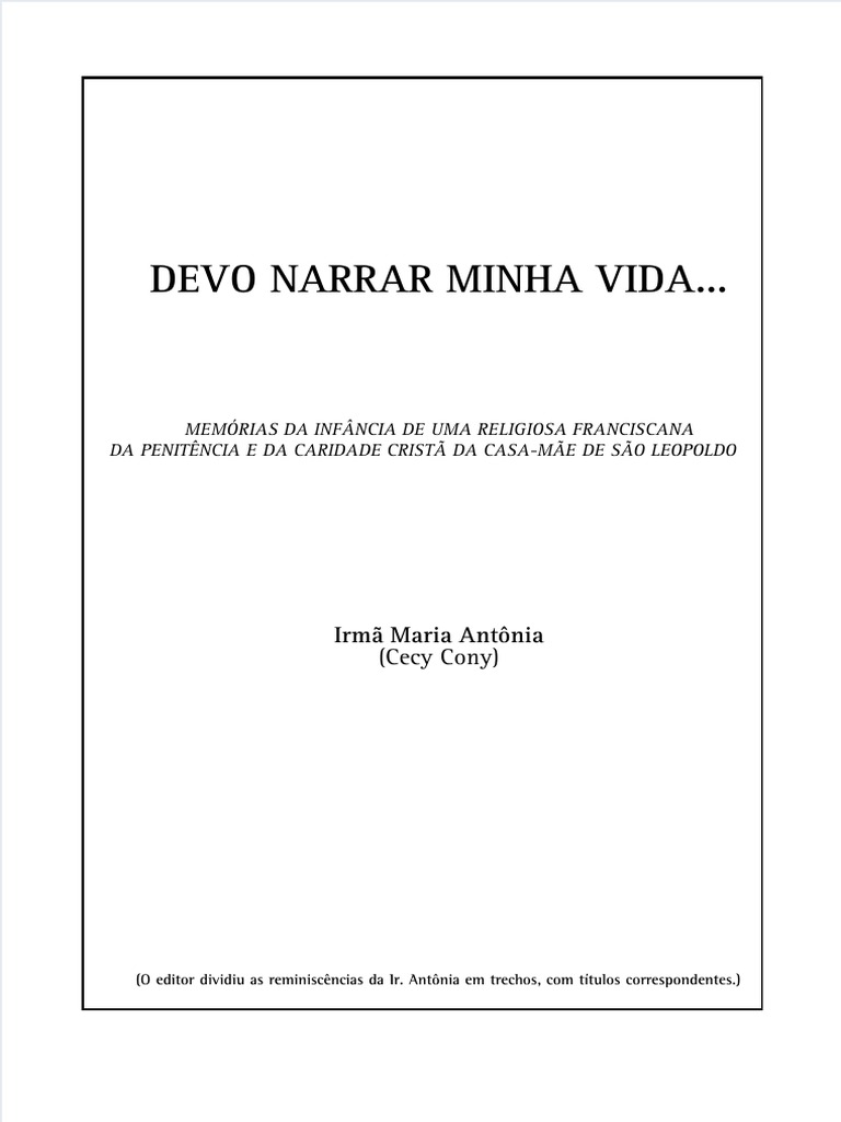 Devo Narrar Minha Vida Cecy Cony | PDF | Jesus | Oração