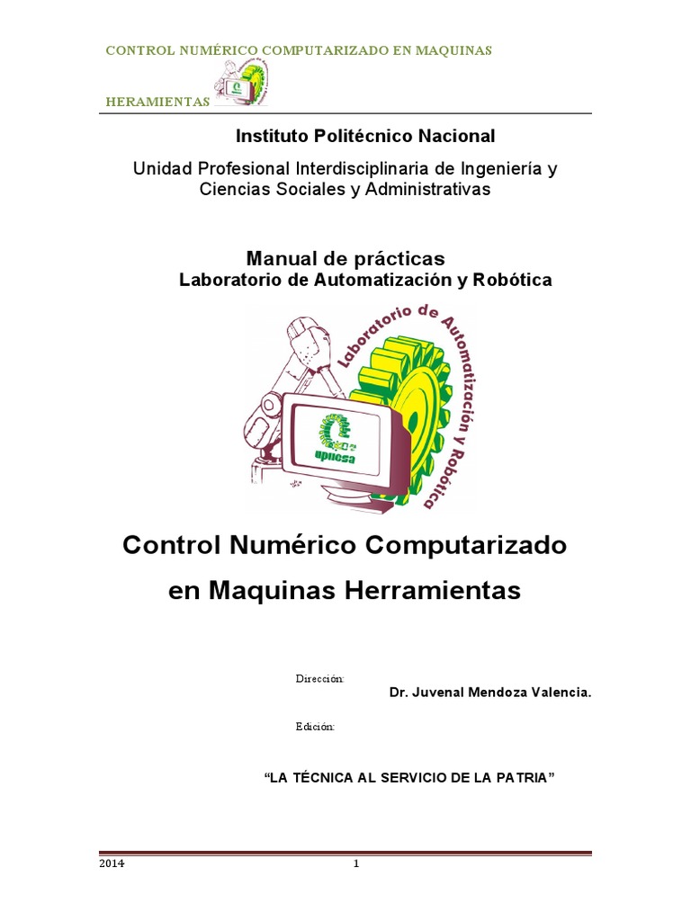 Control Numérico Computarizado en Maquinas Herramientas: Manual de Prácticas | PDF | Control ...