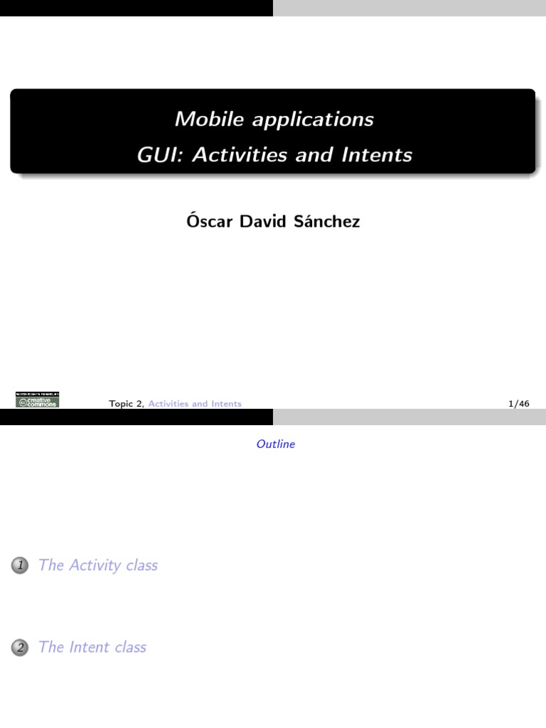 Topic 2 - GUI - Activities and Intents | PDF Topic 2 - GUI - Activities and Intents | PDF
