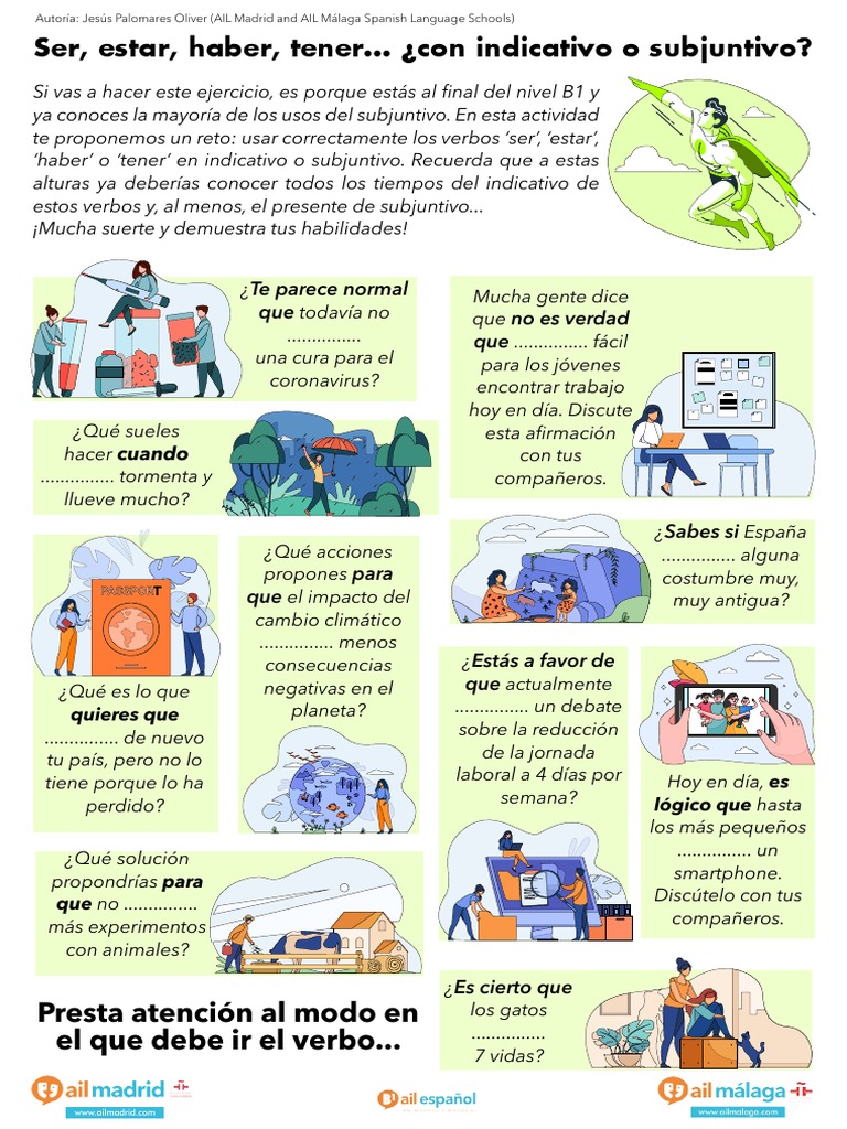 Ejercicio Espanol Repaso Usos Presente Subjuntivo | PDF