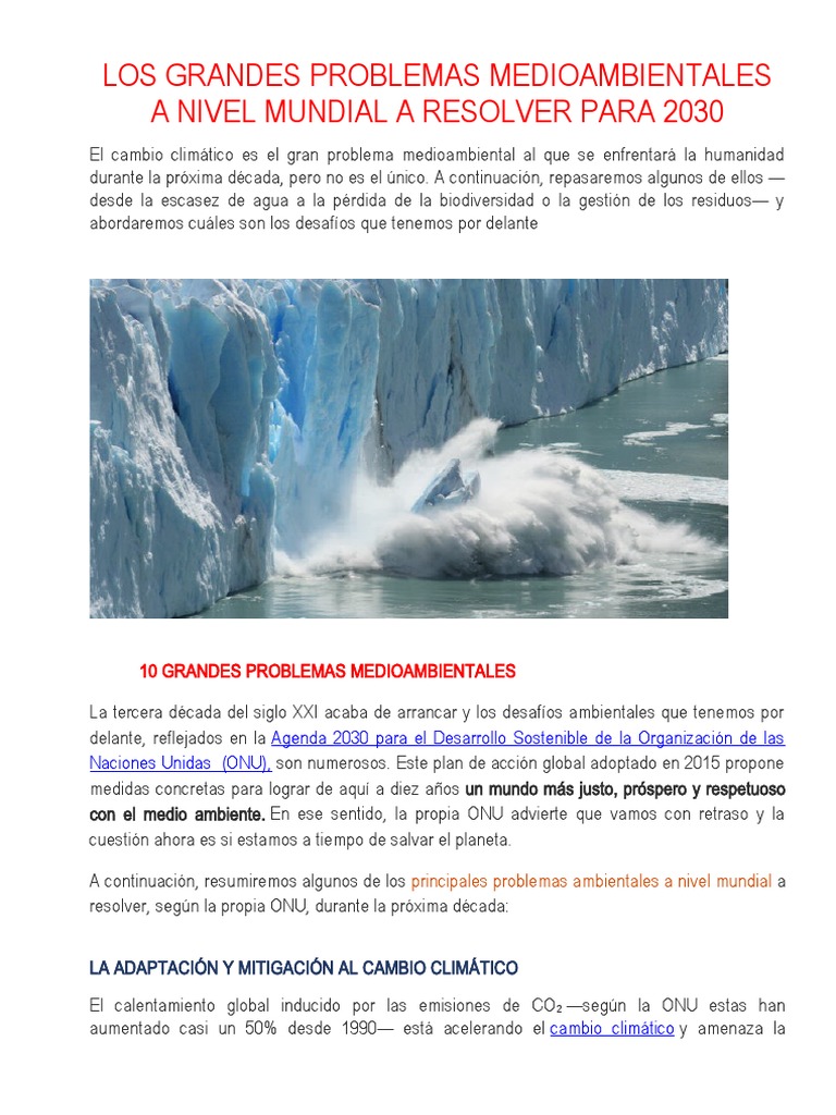 Problemas medioambientales globales 2030 | PDF | Contaminación ...