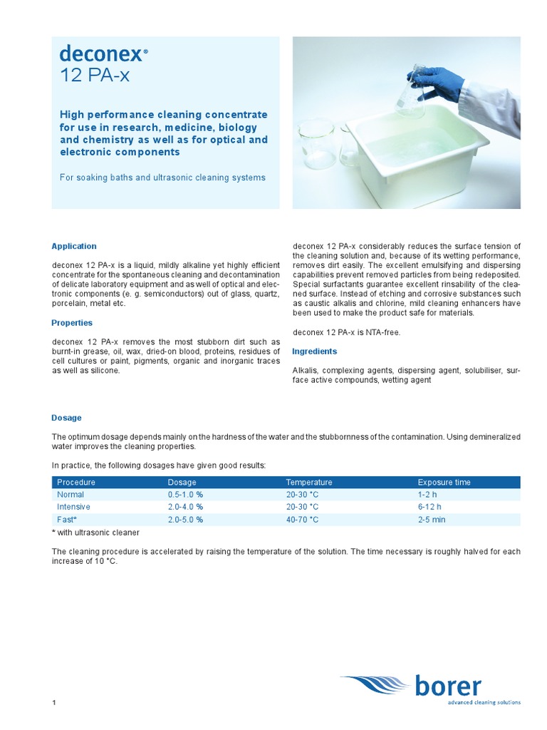 Deconex 12 PA-x Cleaning Concentrate | PDF