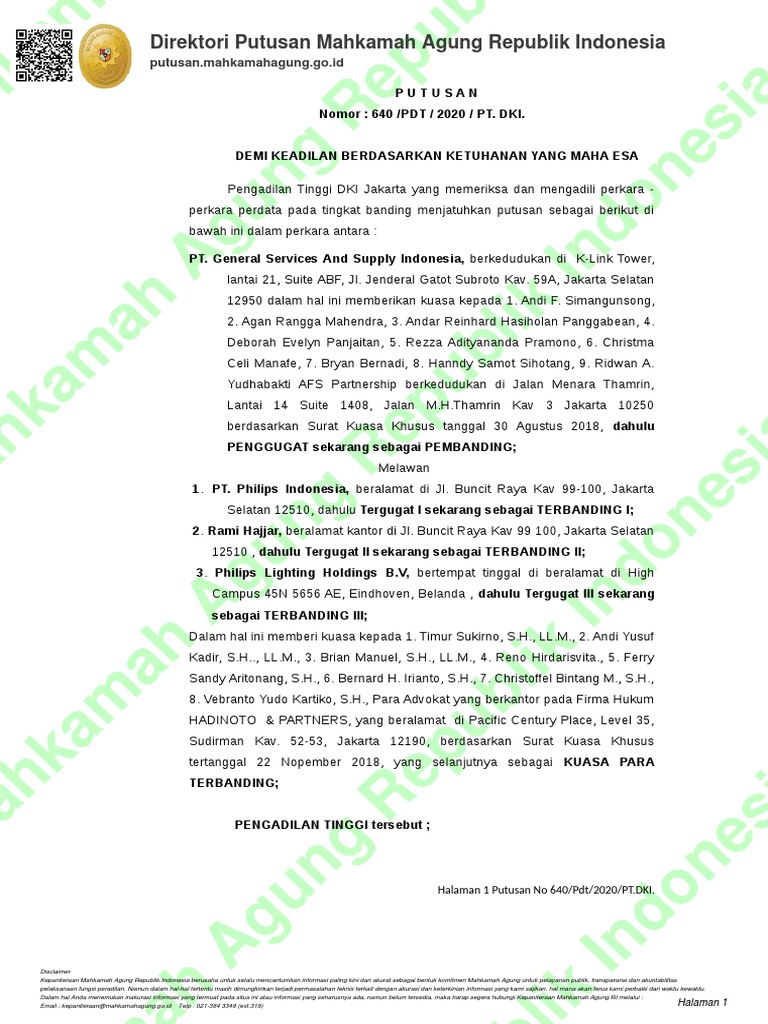 Putusan - 640 - PDT - 2020 - PT - Dki - 20210610 (Philips Vs ...