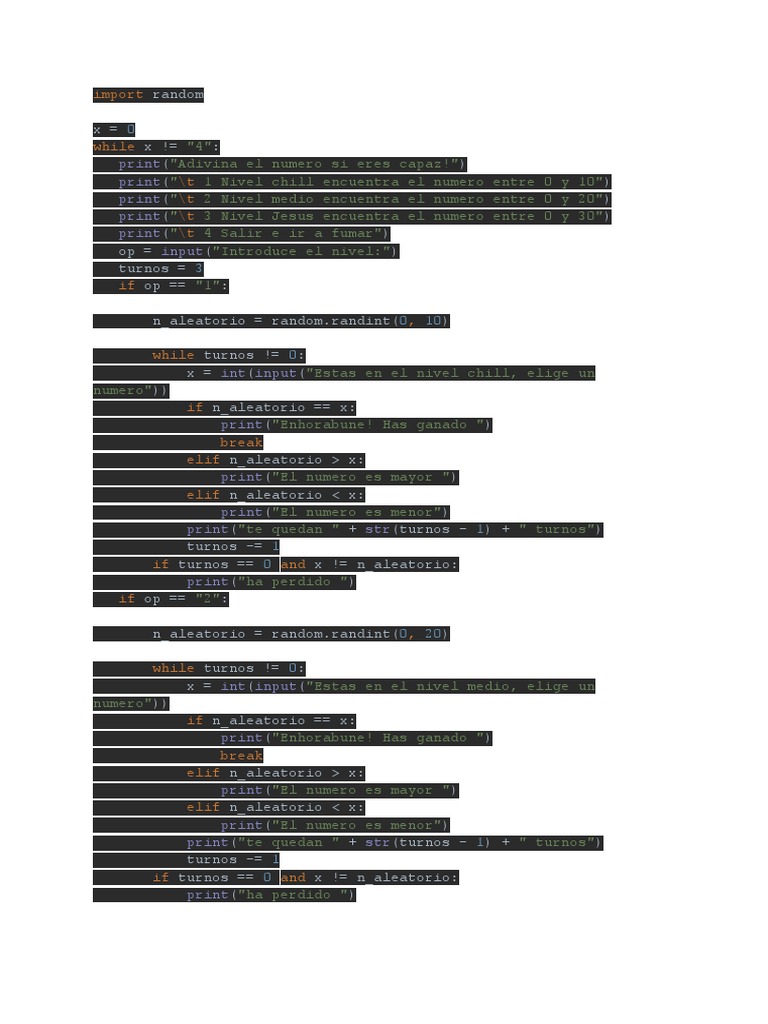 Juego de Adivinar Números en Python | PDF