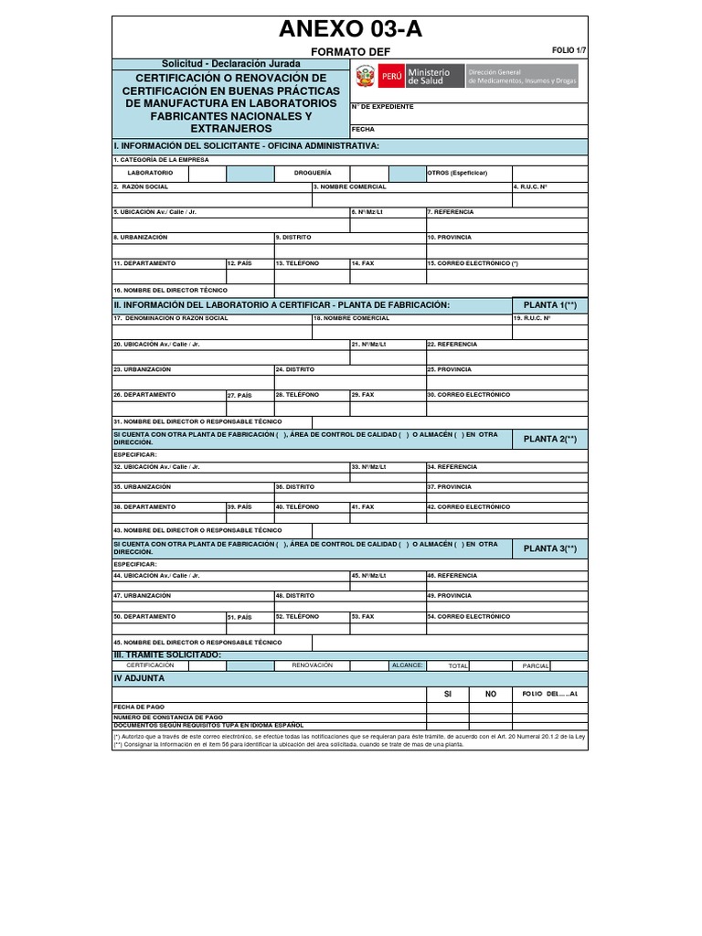 Formato Solicitud DJ Bpm-03a | PDF | Química | Ciencias fisicas