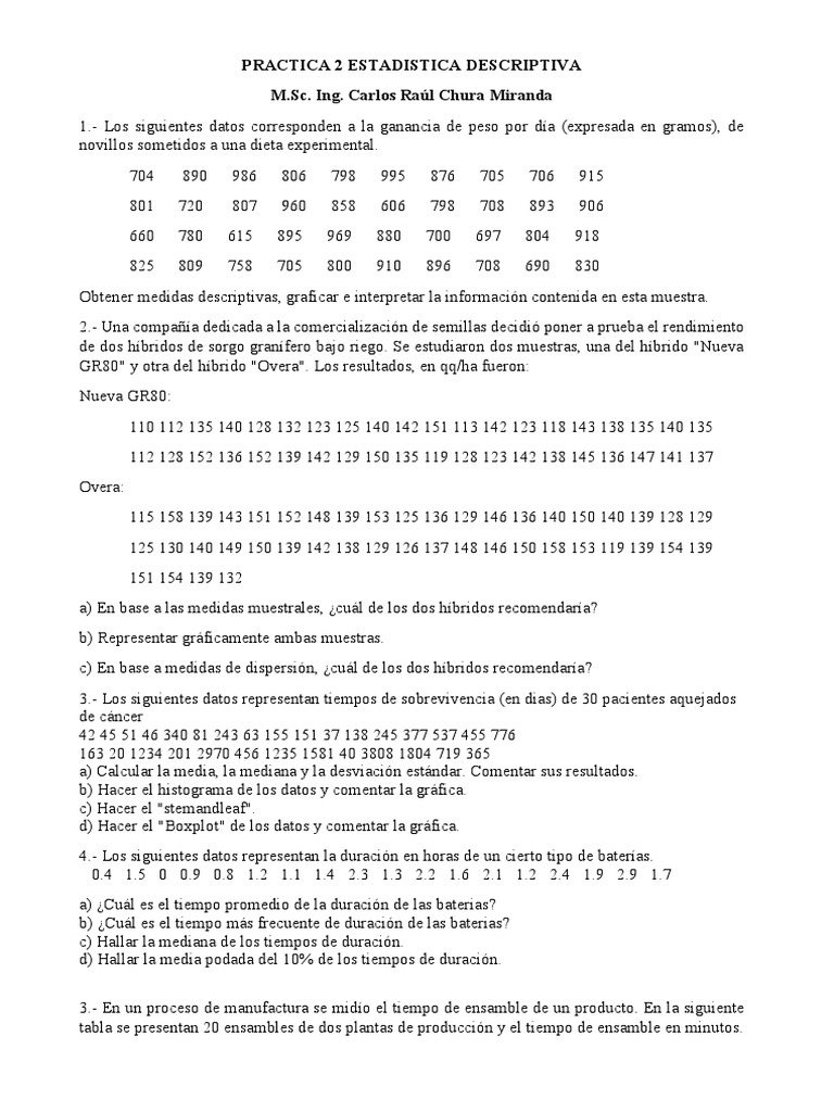 Practica 2 Estadistica Descriptiva | PDF