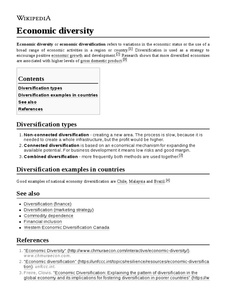 Economic Diversity | PDF