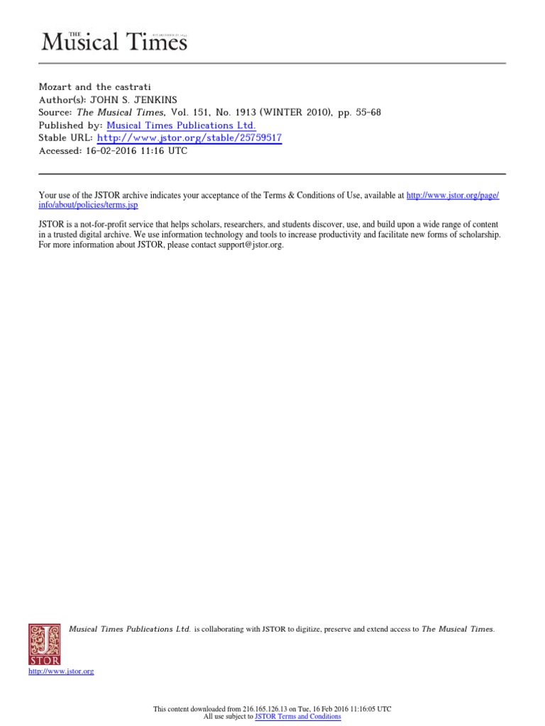 Mozart and The Castrati | PDF