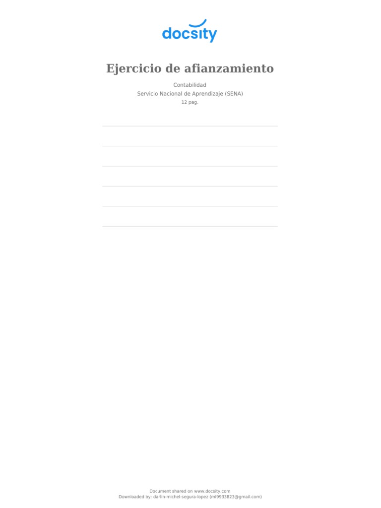 Docsity Ejercicio de Afianzamiento | PDF | Bancos | Riesgo crediticio