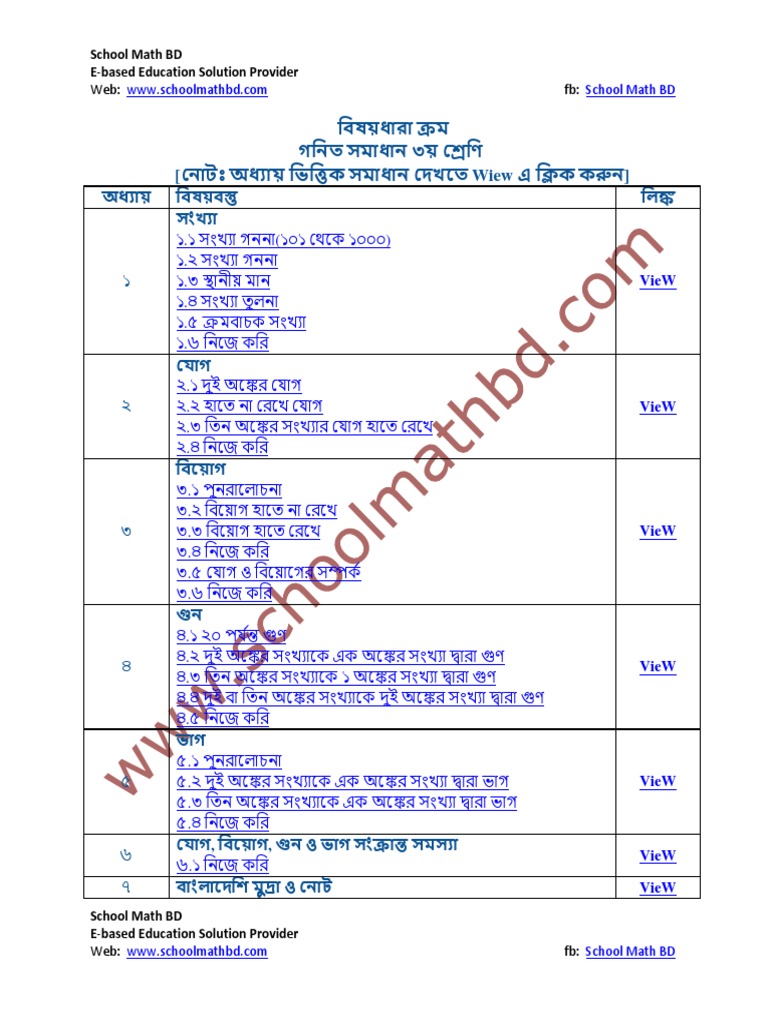 Class 3 Math Solution | PDF