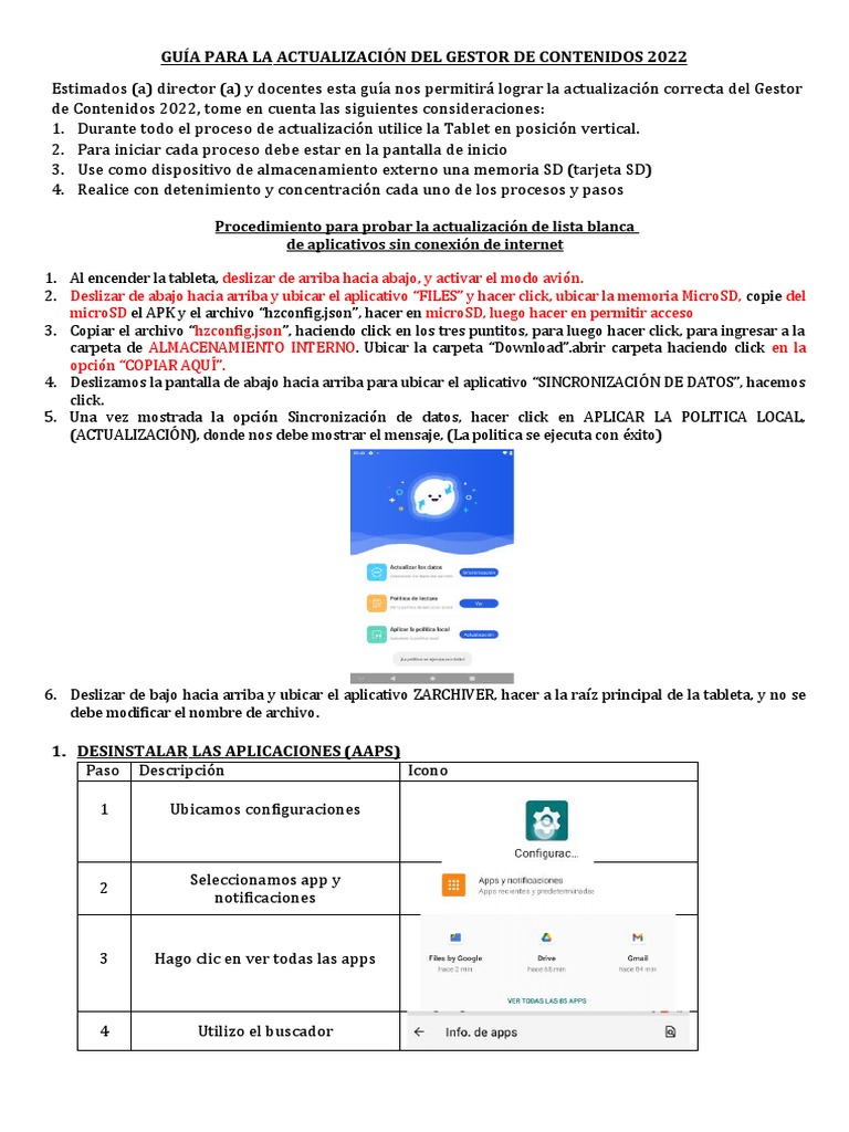 Guía de Uso: Actualización Gestor 2022 | PDF | Archivo de computadora | Tableta