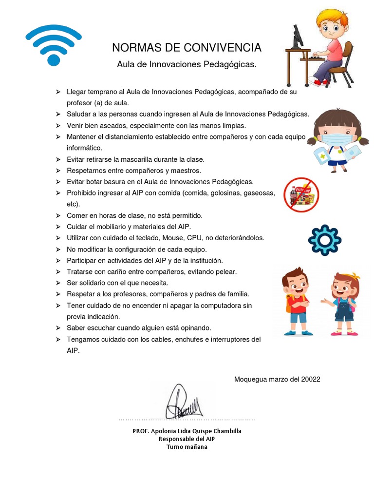 Normas de Convivencia AIP | PDF