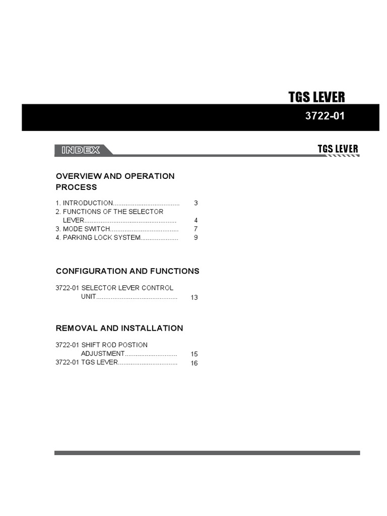 Understanding the TGS Lever System | PDF | Automatic Transmission ...