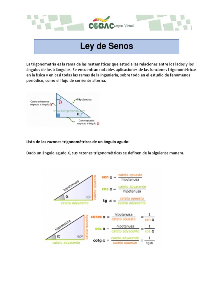 Ejemplos de Ley de Senos y Cosenos | PDF | Triángulo | Trigonometría