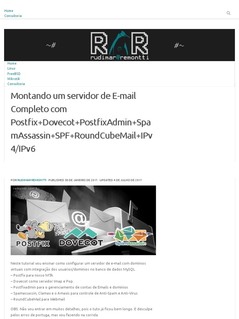 Montando Um Servidor de E-Mail Completo Com Postfix+Dovecot+PostfixAdmin+SpamAssassin+SPF ...