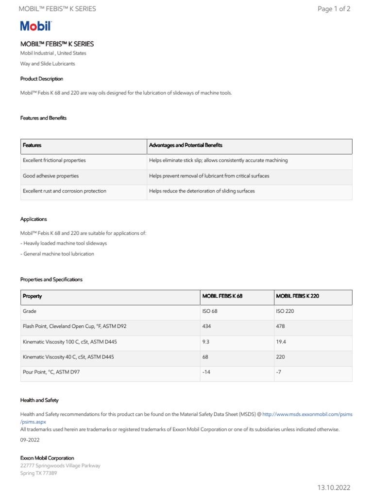 Na XX Mobil Febis K Series | PDF