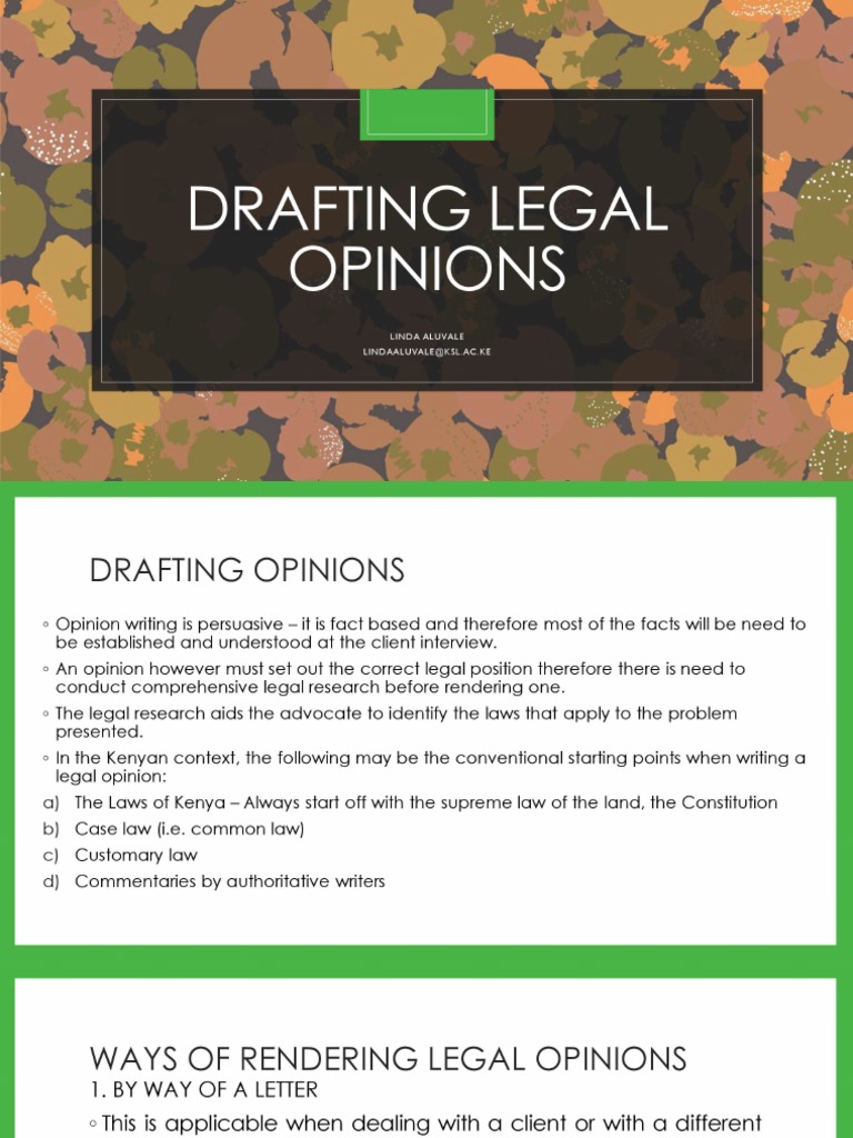 Week 4 - Drafting Legal Opinion | PDF