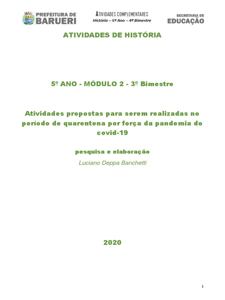 Atividade2 4ºbim 5ºano | PDF | Prensa móvel | Escrita