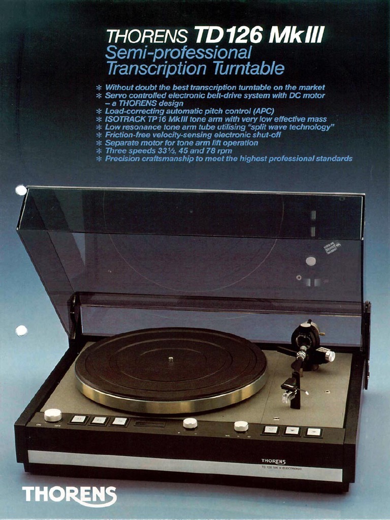 Ve Thorens Td126 Mkiii Flyer 2002 en | PDF
