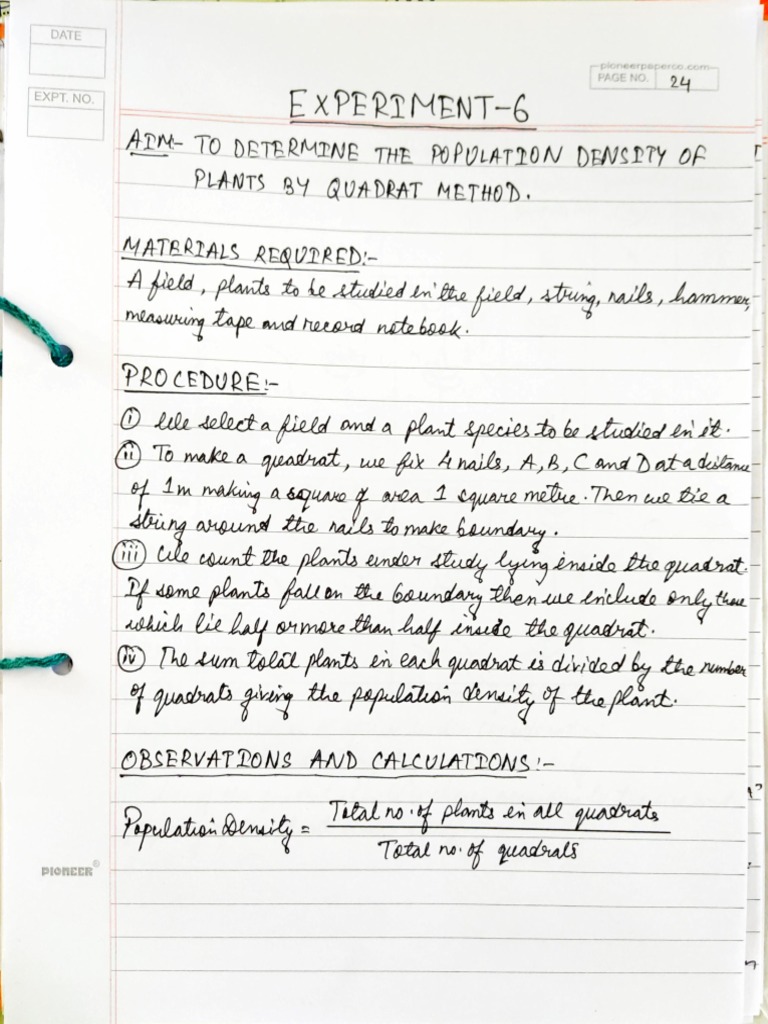 Plant Population Density& Frequency | PDF