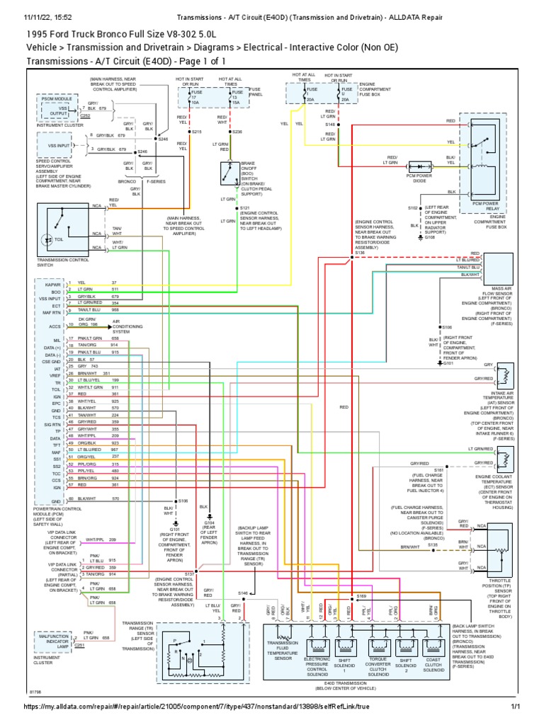 E4OD Transmission Wiring Diagrams | PDF | Manufactured Goods | Car