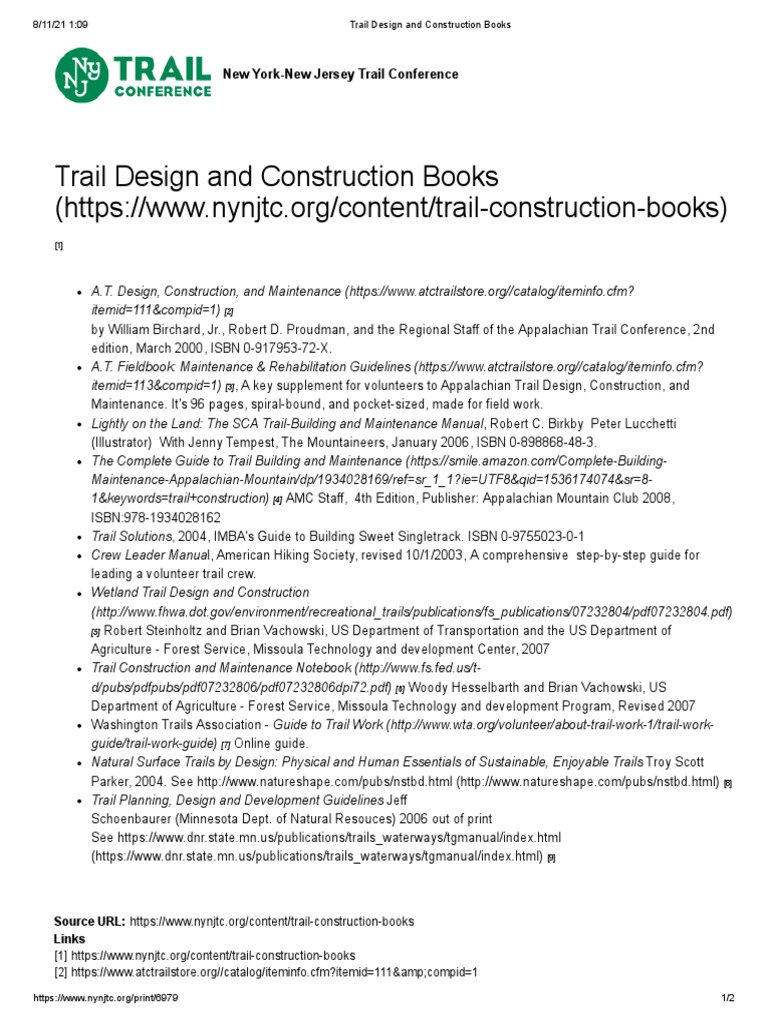 Trail Design and Construction Books | PDF