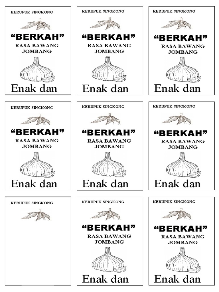 Label Krupuk Bawang | PDF