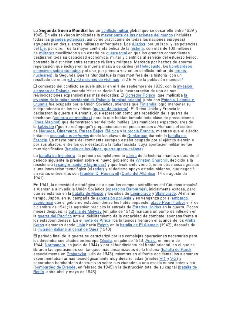 Historia de Segunda Guerra Mundial | PDF