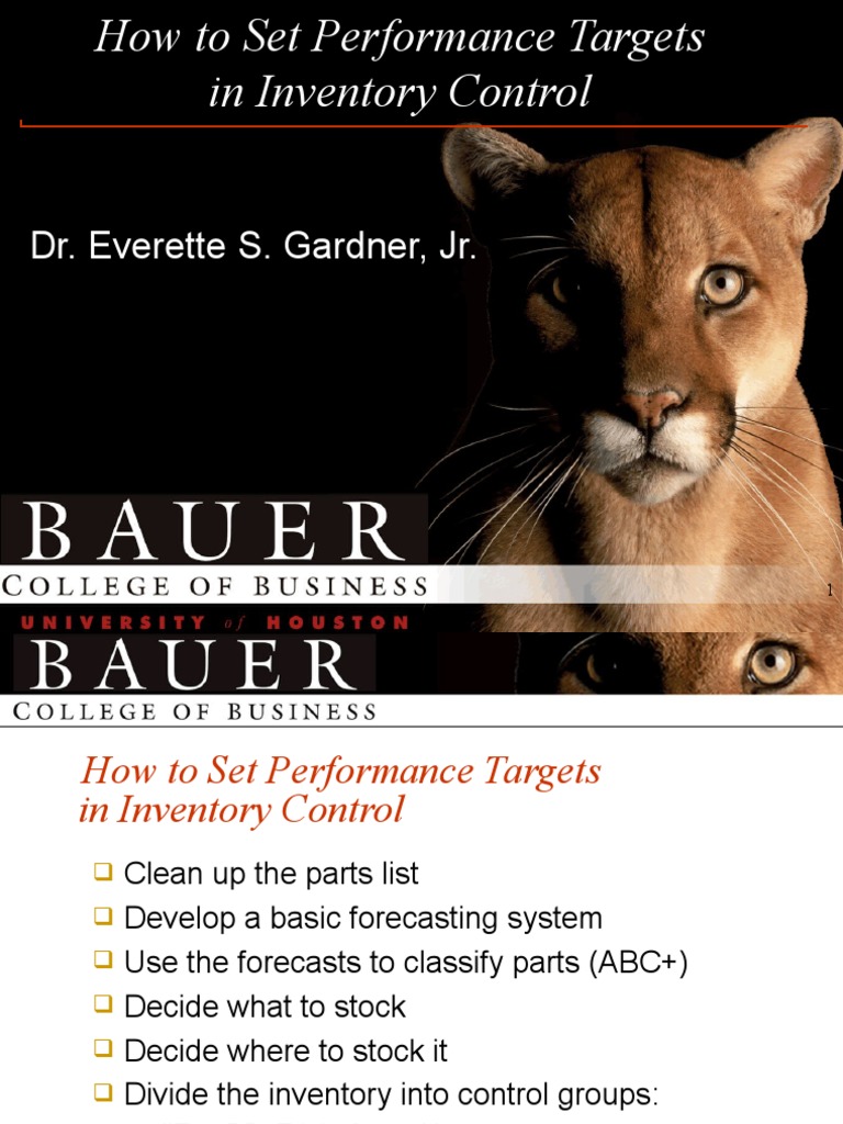 How To Set Performance Targets in Inventory Control | PDF | Forecasting ...