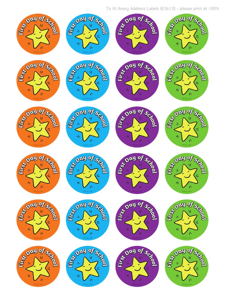 First Day of School Badges | PDF