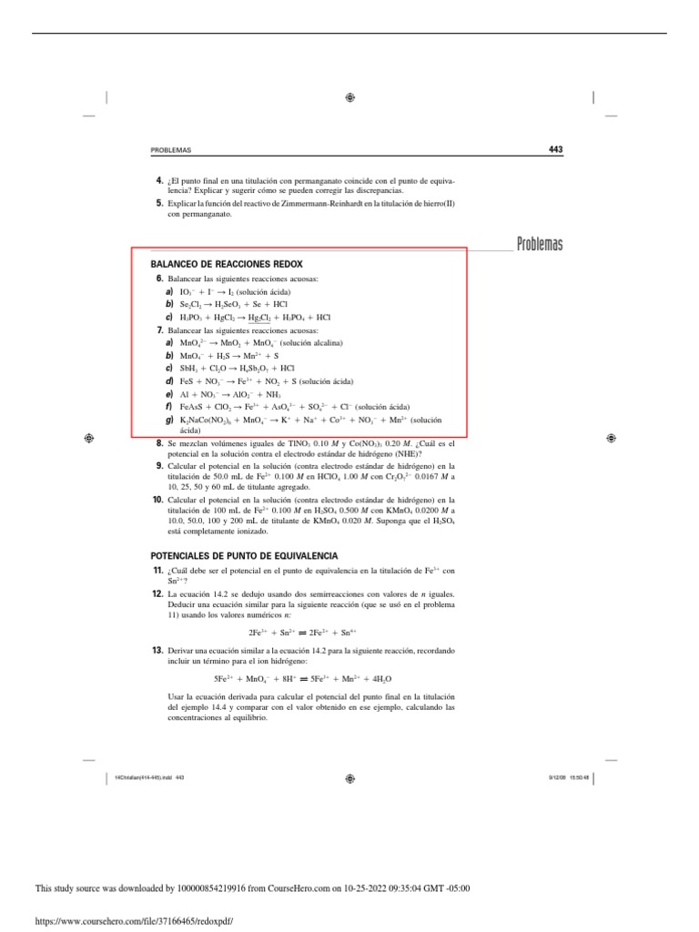 Redox Pdf Pdf Valoración Química
