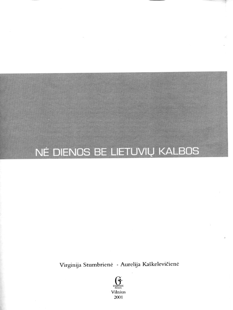 Nė Dienos Be Lietuvių Kalbos (PDFDrive) | PDF