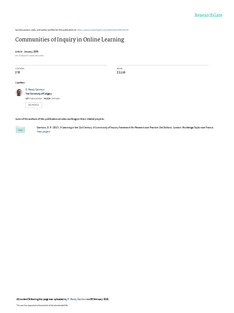 Communities of Inquiry in Online Learning | PDF | Teaching Method ...