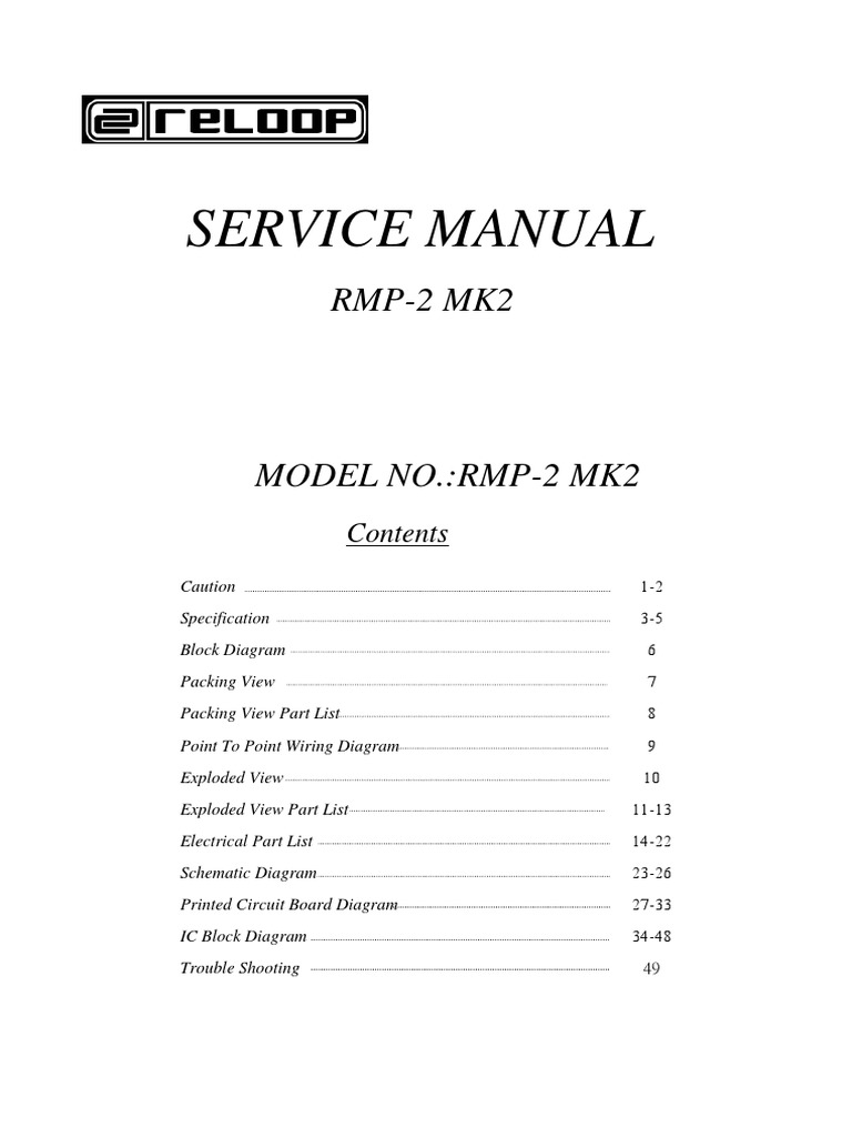 Reloop RMP-2-Mk2 Service Manual | PDF | Printed Circuit Board | Mp3