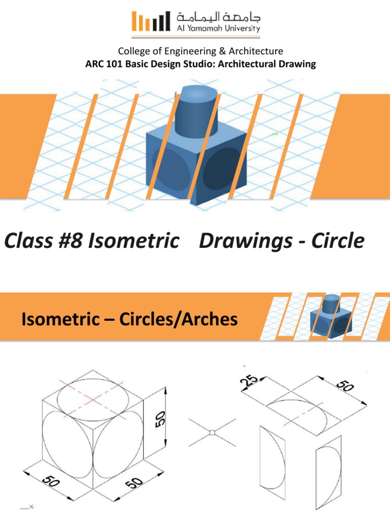 Drawing Ellipses to Represent Circles in Isometric Projection: A Step-by-Step Guide | PDF