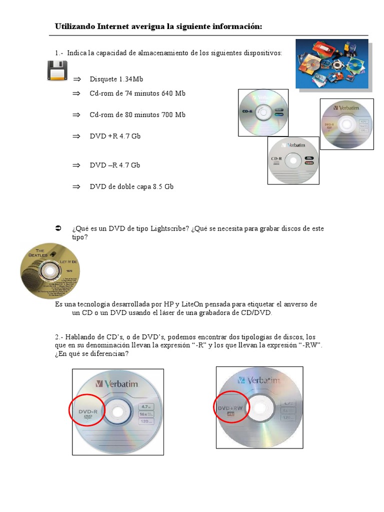 02.e.1. Capacidades Dispositivos de Almacenamiento (Ejercicio) | PDF ...