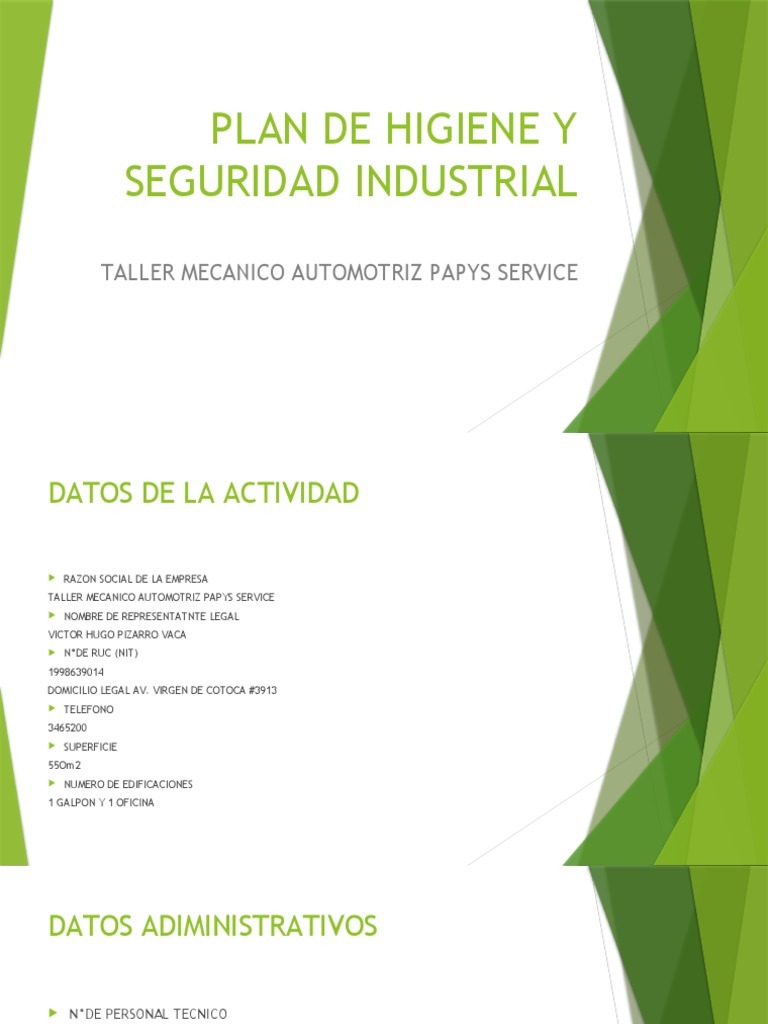 Plan de Higiene y Seguridad Industrial Viapositiva | PDF