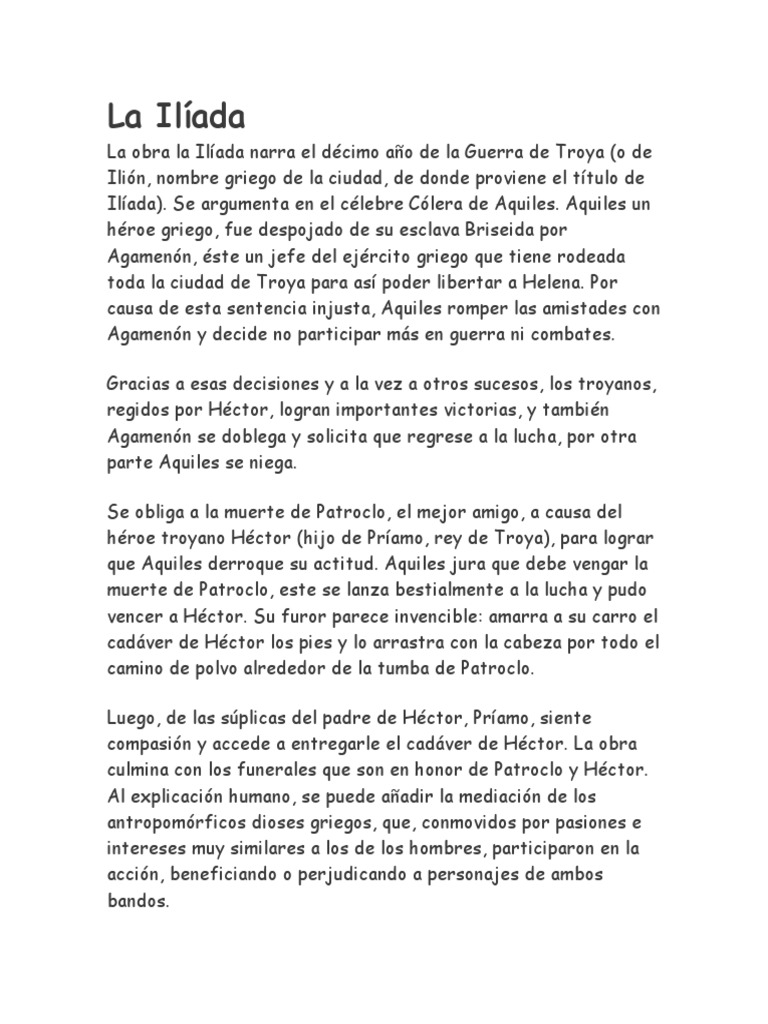La Ilíada | PDF | Aquiles | Héctor