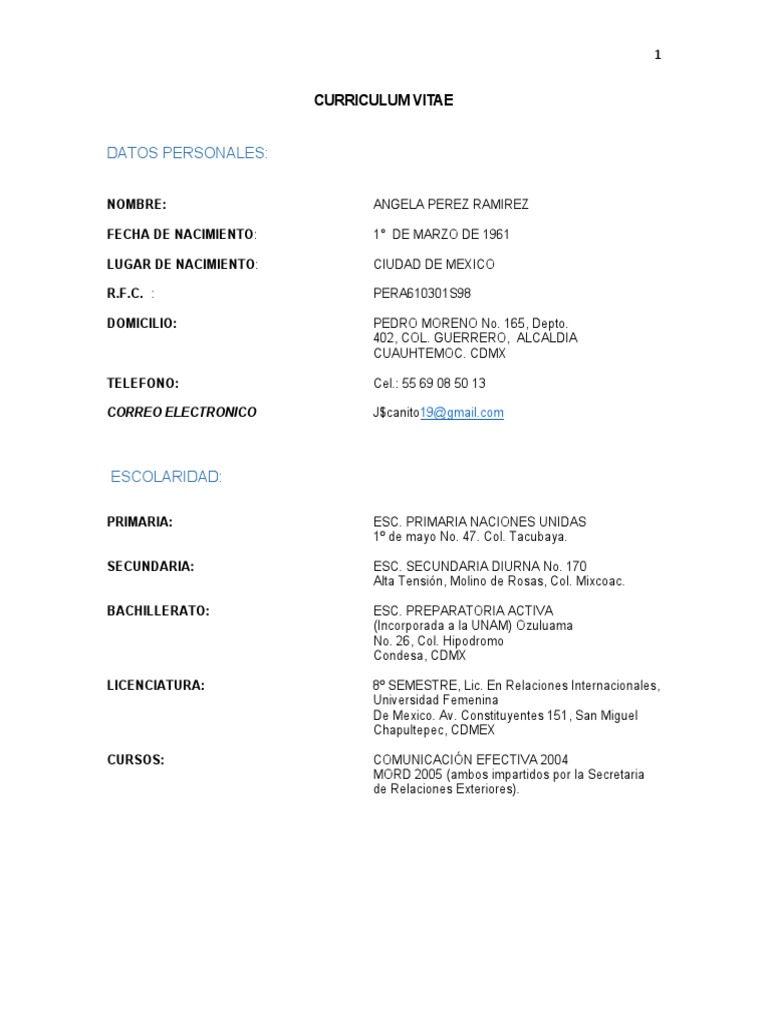 CV de Angela | PDF